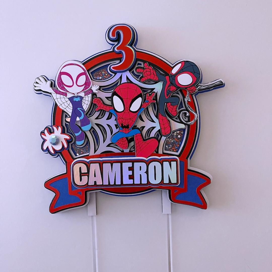 Spidey and Friends Cake Topper, Miles Spider Cake Topper, Spidey Cake ...