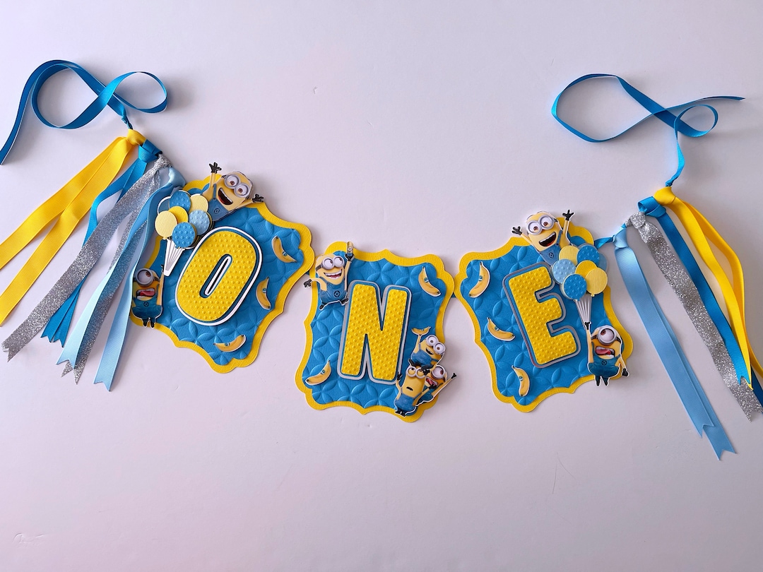 Minions ONE Banner, Minions High Chair Banner, Minions Party, Minions ...