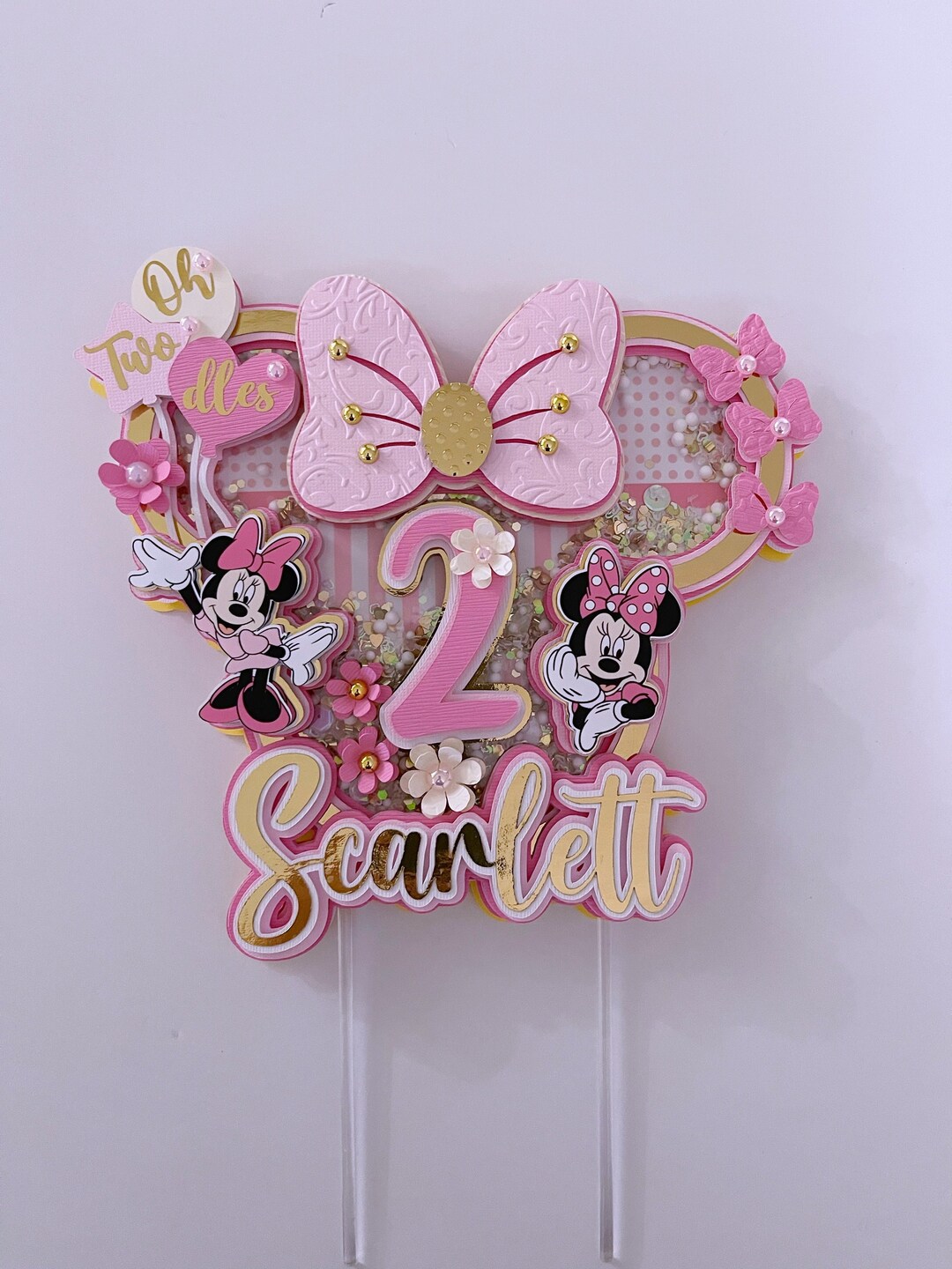 Minnie Mouse Cake Topper, Minnie Cake Topper, Minnie Boutique, Pink ...