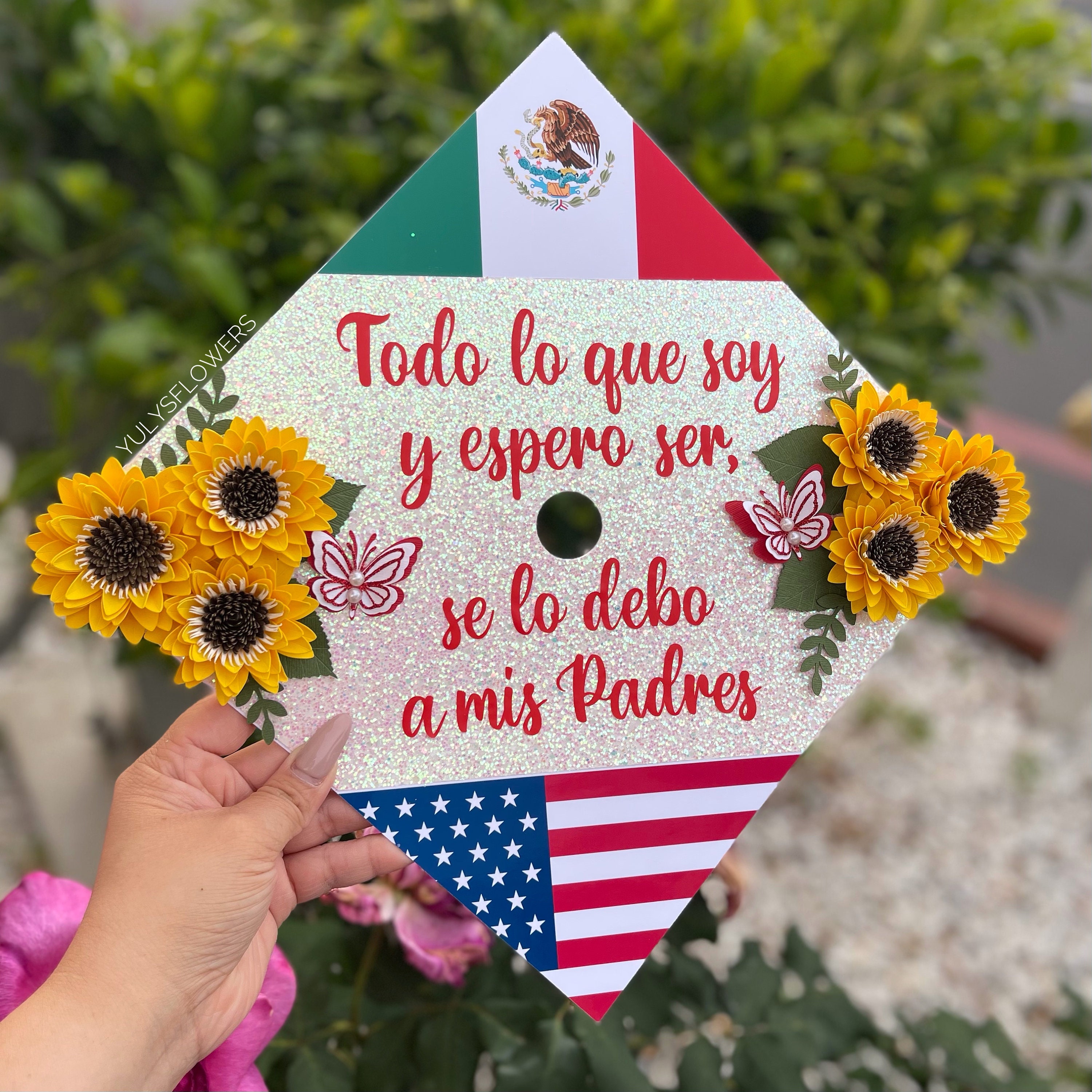 Mexico US Graduation Cap Topper | Grad Cap Custom | Grad Cap Design ...