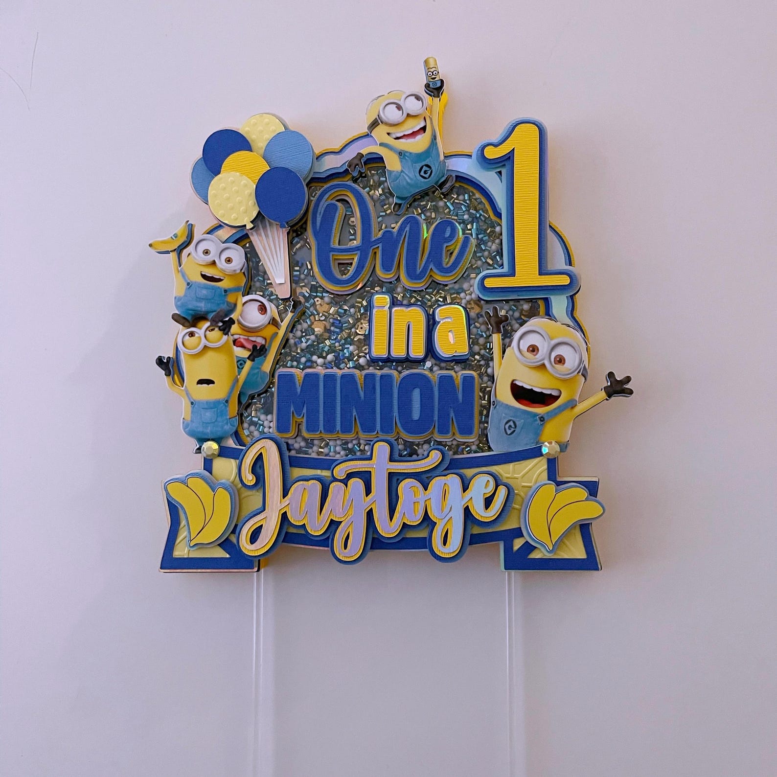 Minions Cake Topper, Despicable Me Cake Topper, One Cake Topper, Custom ...