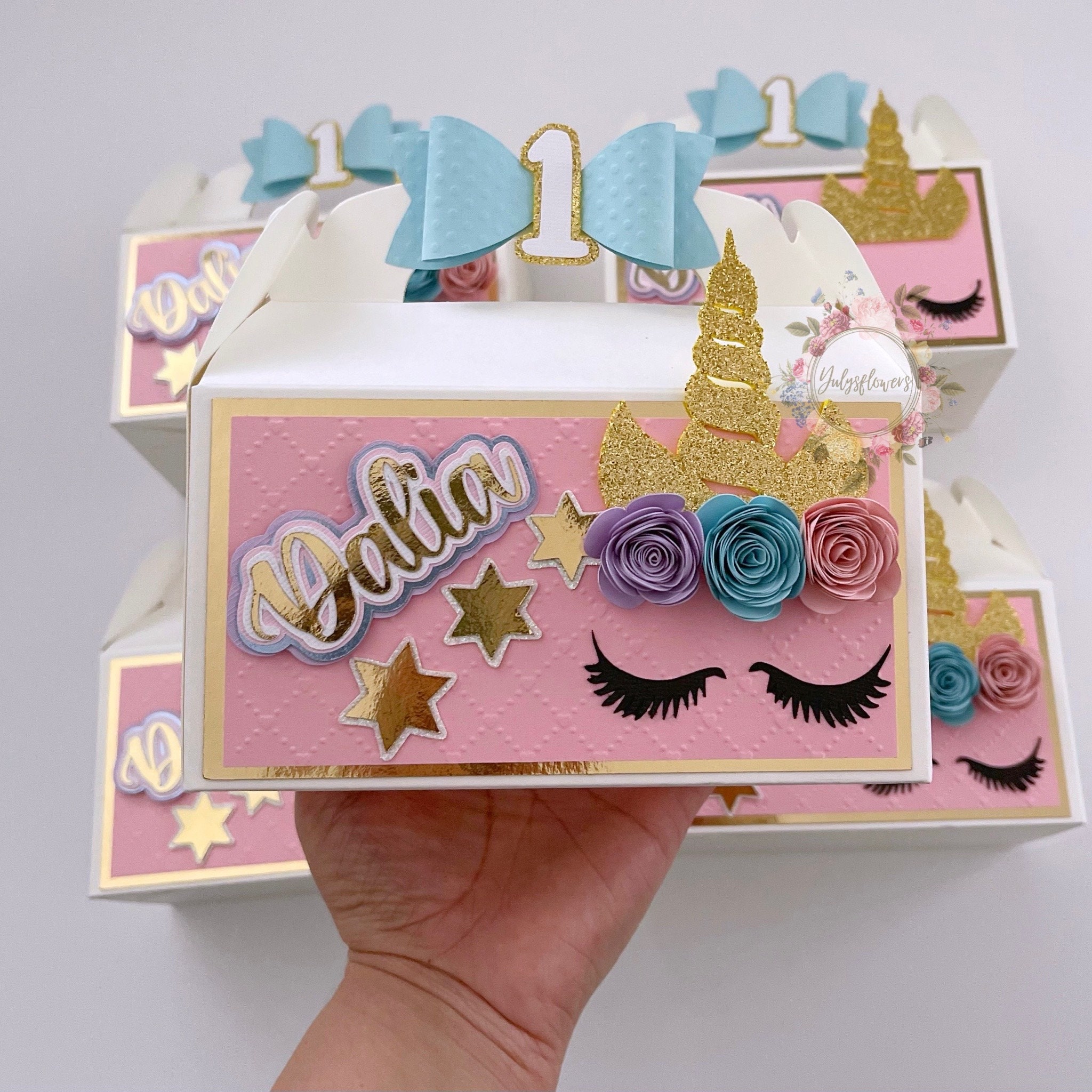 Unicorn Favor Box Unicorn Party Box Gable Box Custom - Etsy
