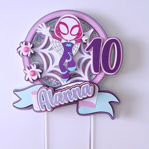 Gwen Spider Cake Topper, Pink Spider Girl Cake Topper, Spidey Cake ...