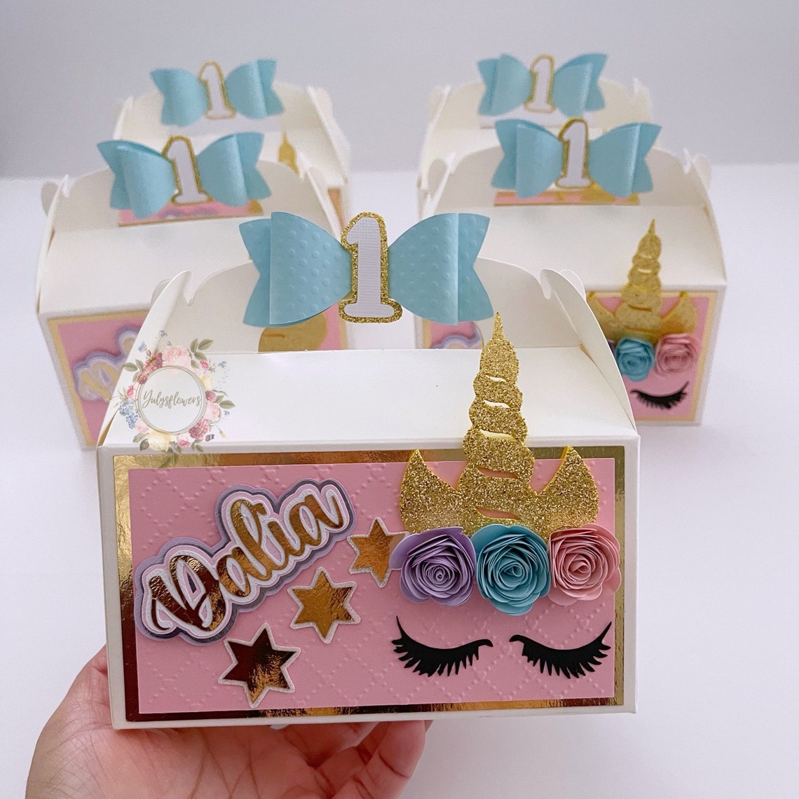Unicorn Favor Box Unicorn Party Box Gable Box Custom - Etsy