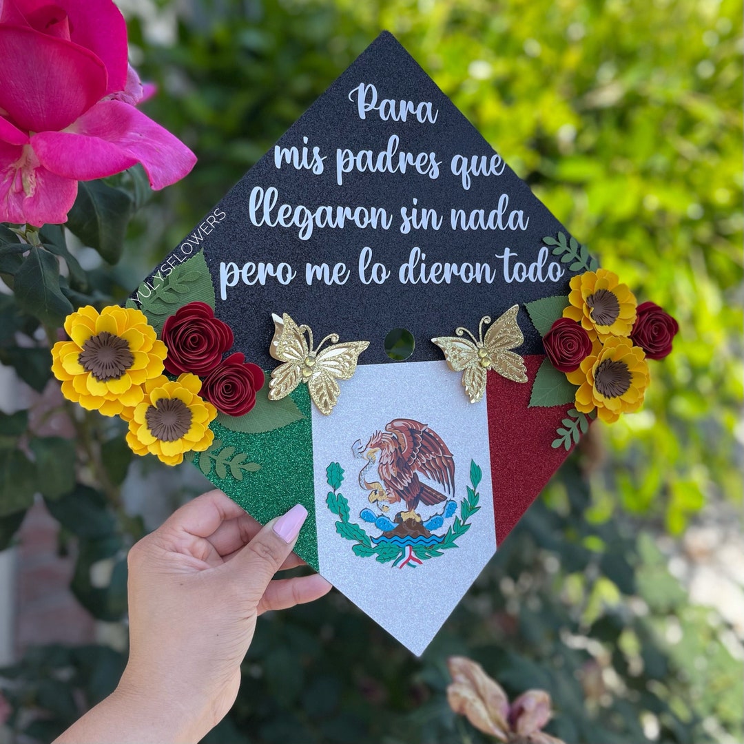 Mexico Custom Personalized Grad Cap Topper Para Mis Padres, Mexico Flag ...