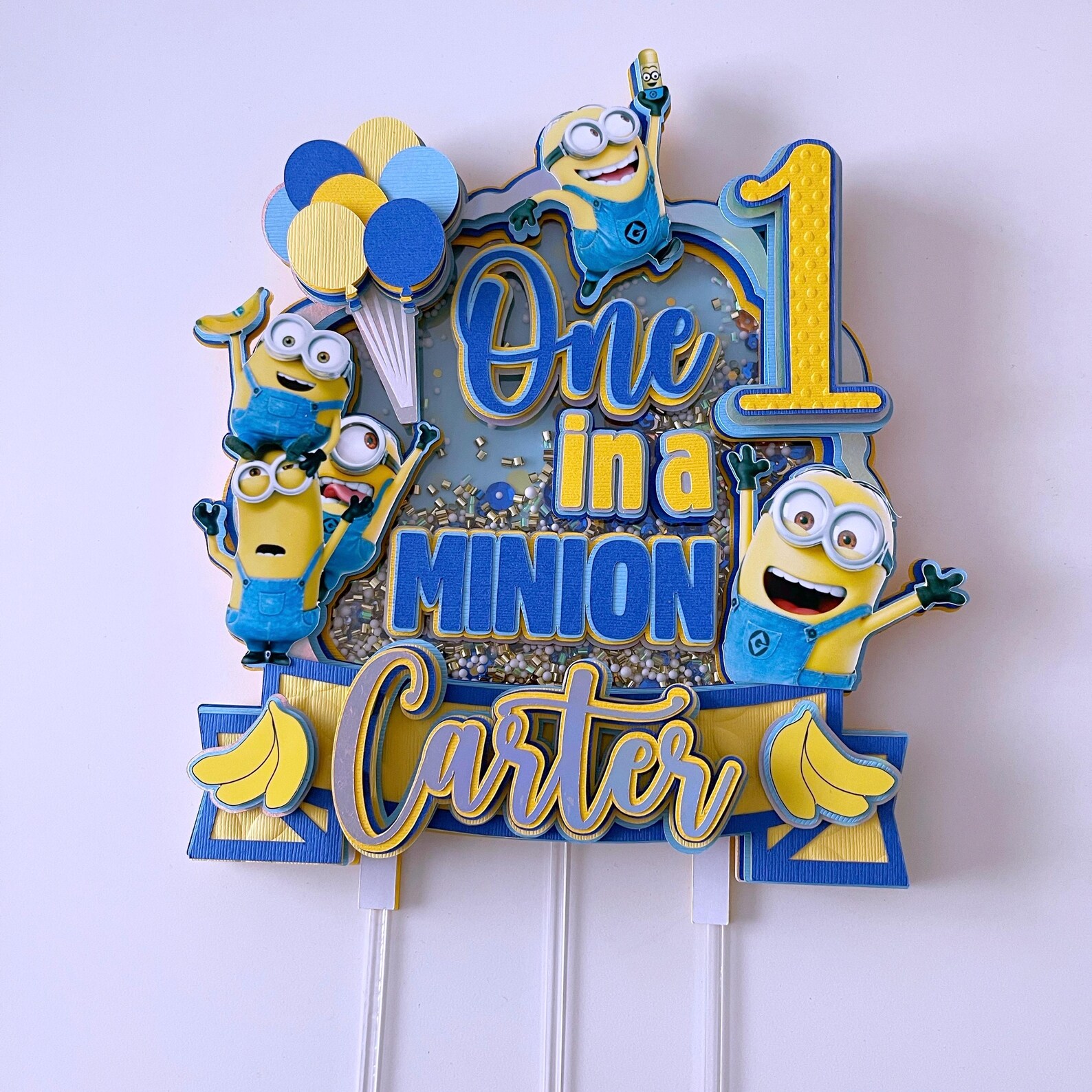 Minions Cake Topper, Despicable Me Cake Topper, One Cake Topper, Custom ...