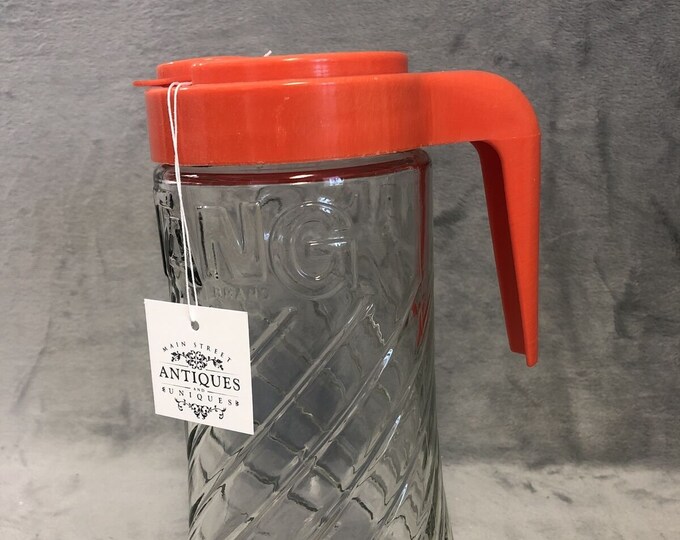 Vintage 1970s Glass TANG Pitcher 1 Quart Anchor Hocking Retro Kitchen ...