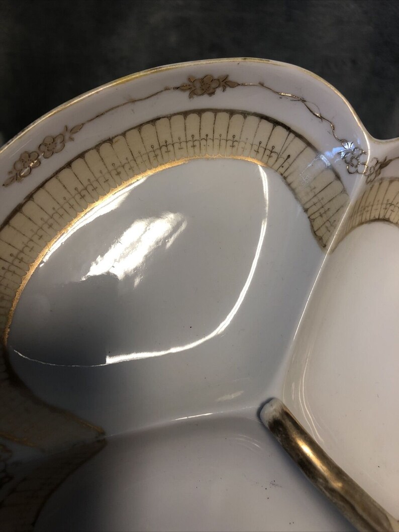 Nippon Early 1900s Wreath Divided Dish Hand Painted Gold Trim - Etsy