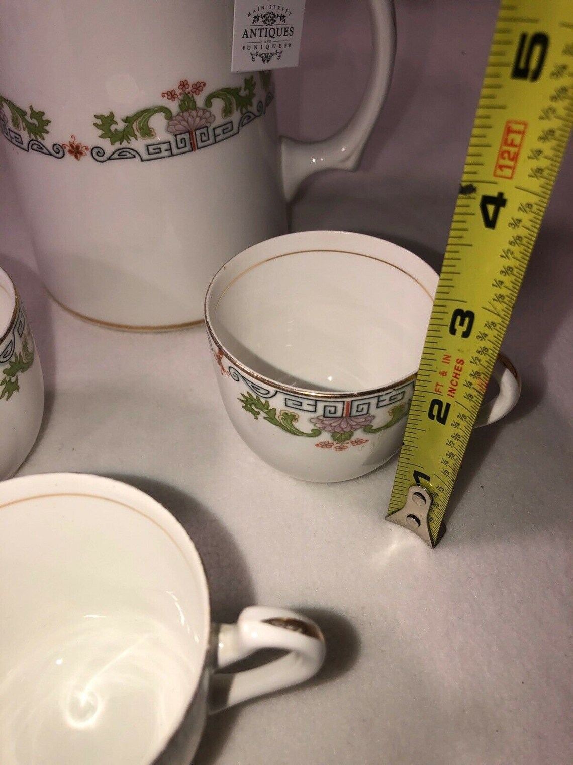 Vintage Edwin M Knowles China Semi Vitreous Tea Pot & 3 Cups - Etsy
