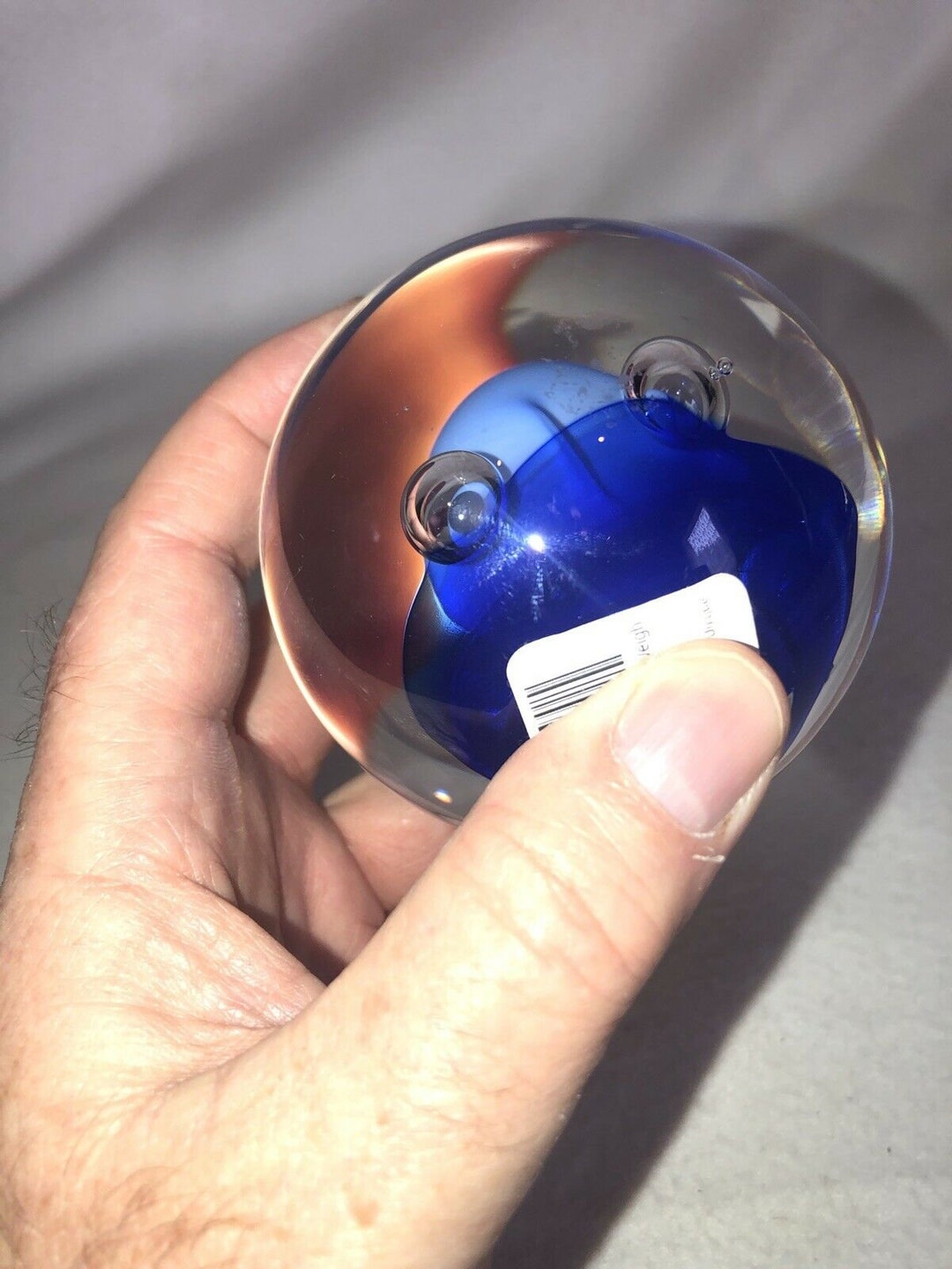 Blue Bubble Paper Weight Art Glass Unmarked Nice Size 3.5 MCM - Etsy