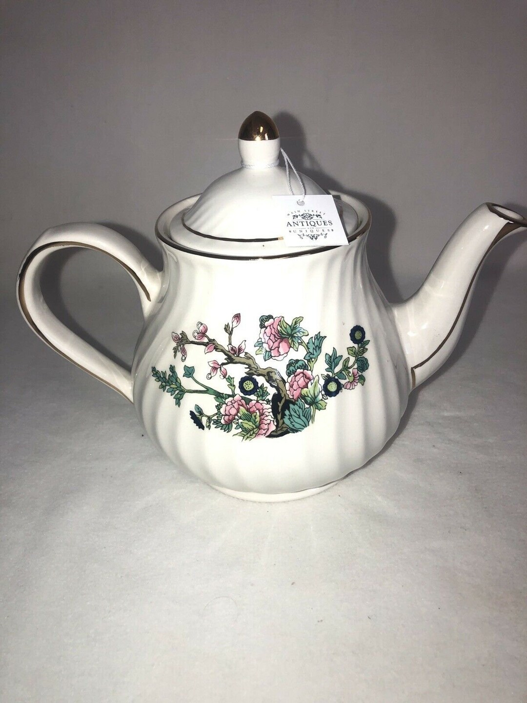 Arthur Wood Teapot With Lid England 5576 Flower Pattern/ Gold Leaf ...