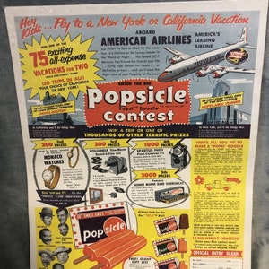 1957 Popsicle Contest Advertisement Saturday Evening Post - Etsy