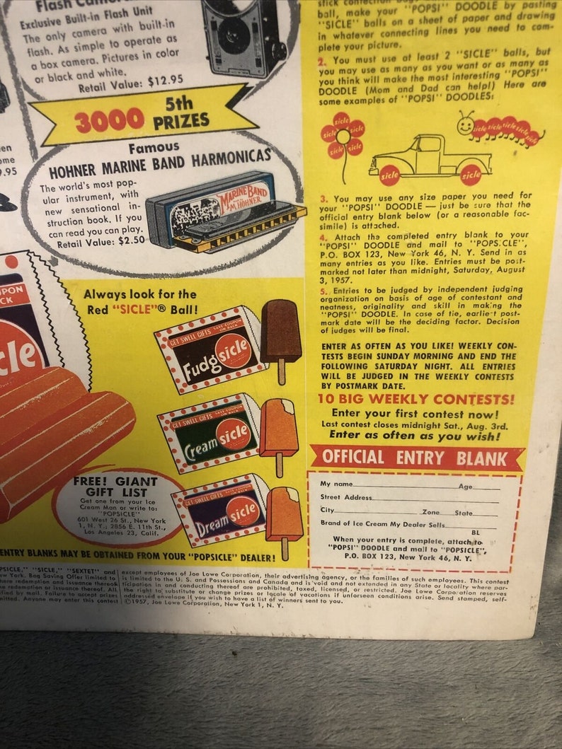 1957 Popsicle Contest Advertisement Saturday Evening Post | Etsy