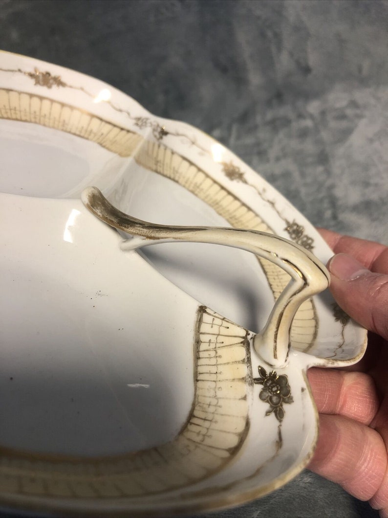 Nippon Early 1900s Wreath Divided Dish Hand Painted Gold Trim - Etsy