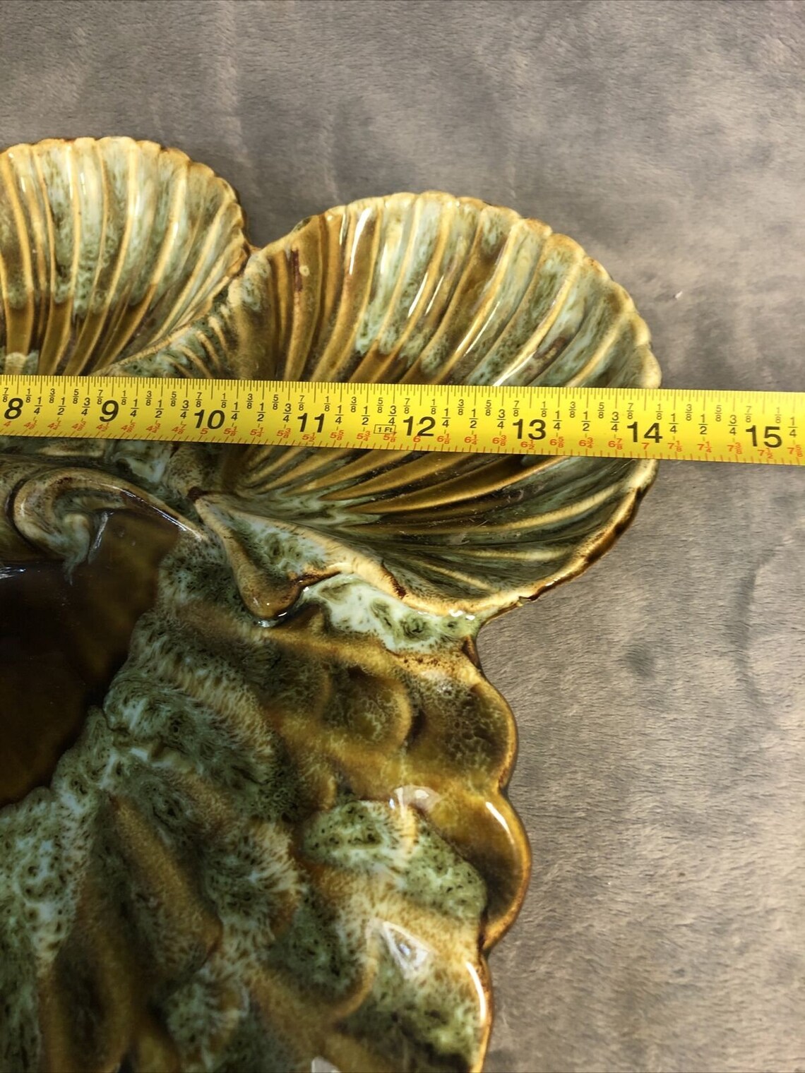 Vintage MCM California Pottery 717 Large Green Clam Shell - Etsy