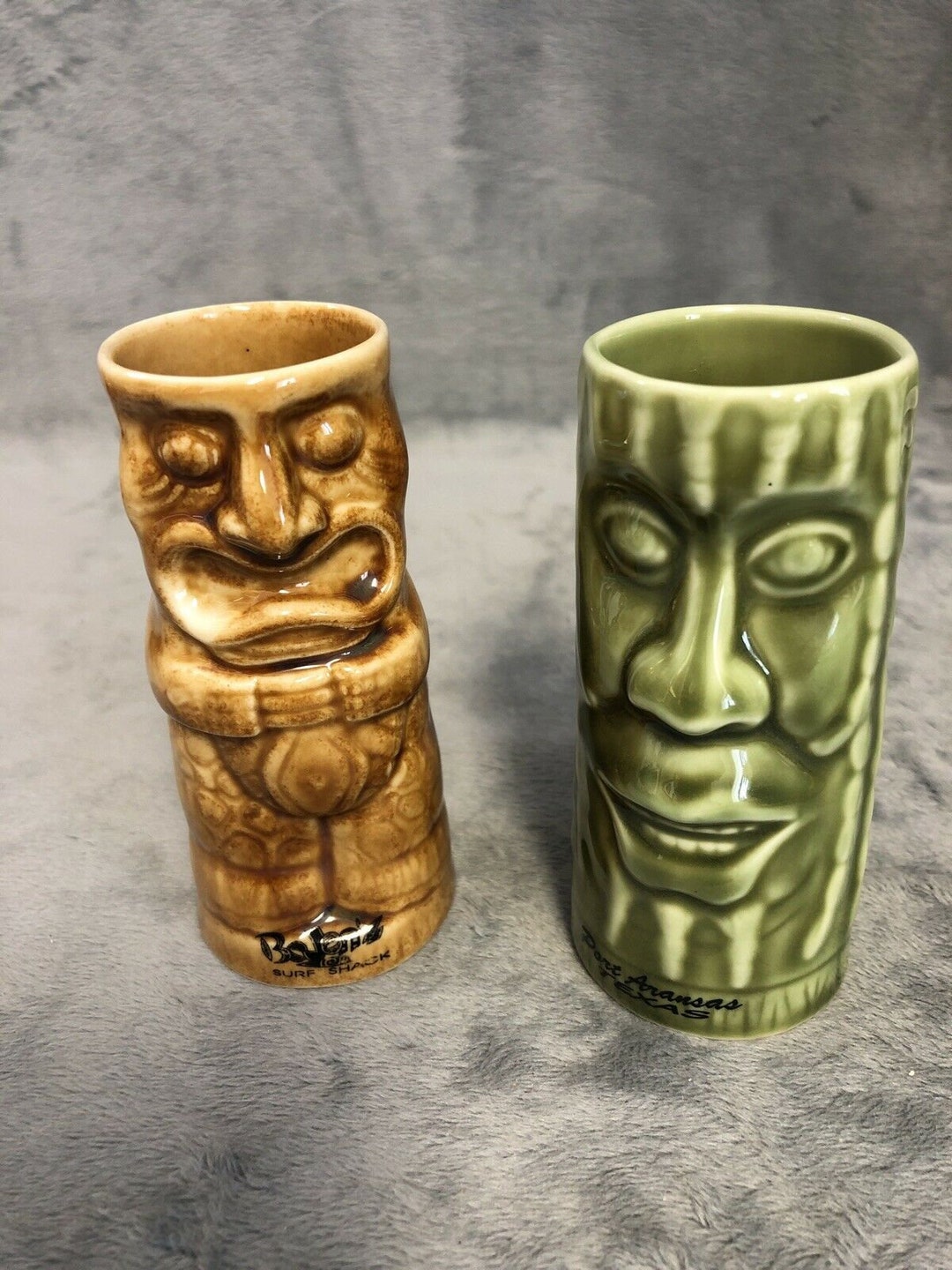A Pair of Tiki Shooter Shot Glasses Chiki Tiki Port Aransas TX Surf ...
