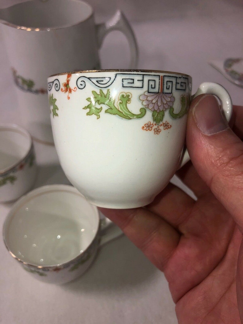 Vintage Edwin M Knowles China Semi Vitreous Tea Pot & 3 Cups - Etsy