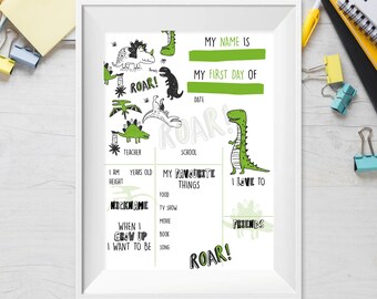 Dinosaur First Day of Daycare - Etsy