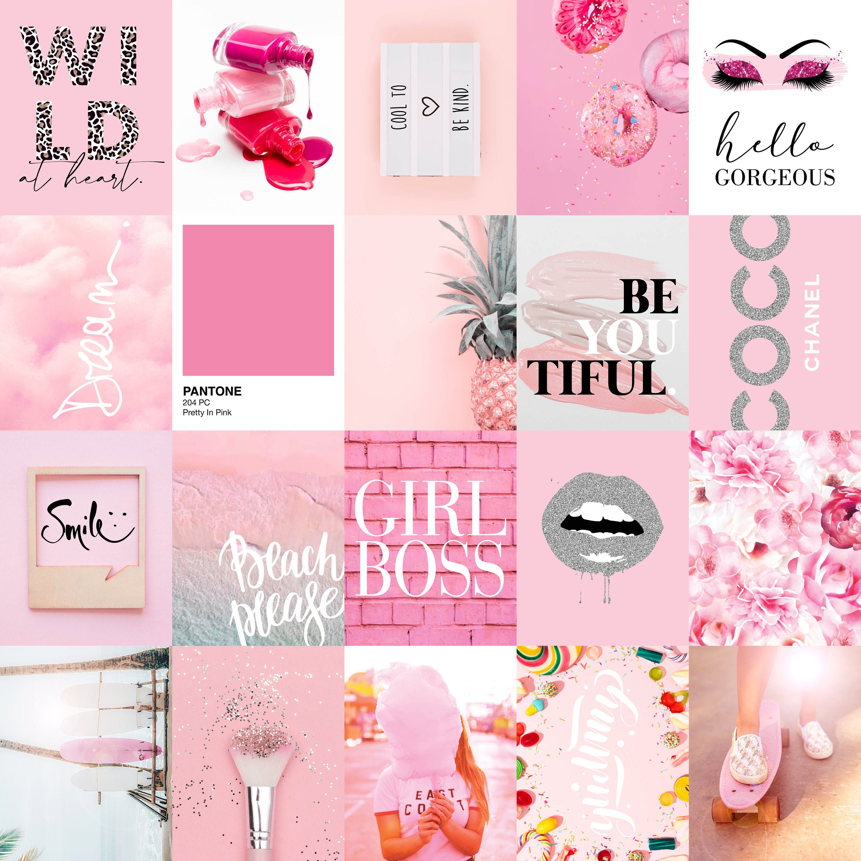 Pink Collage Kit 25 Piece Collage Kit Glamour Pink Collage | Etsy