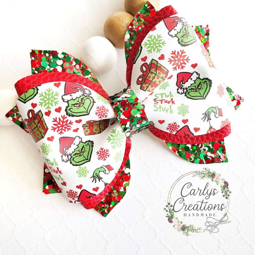 Red & Green Christmas Bow Bows for Girls Bow Girl Bow for - Etsy