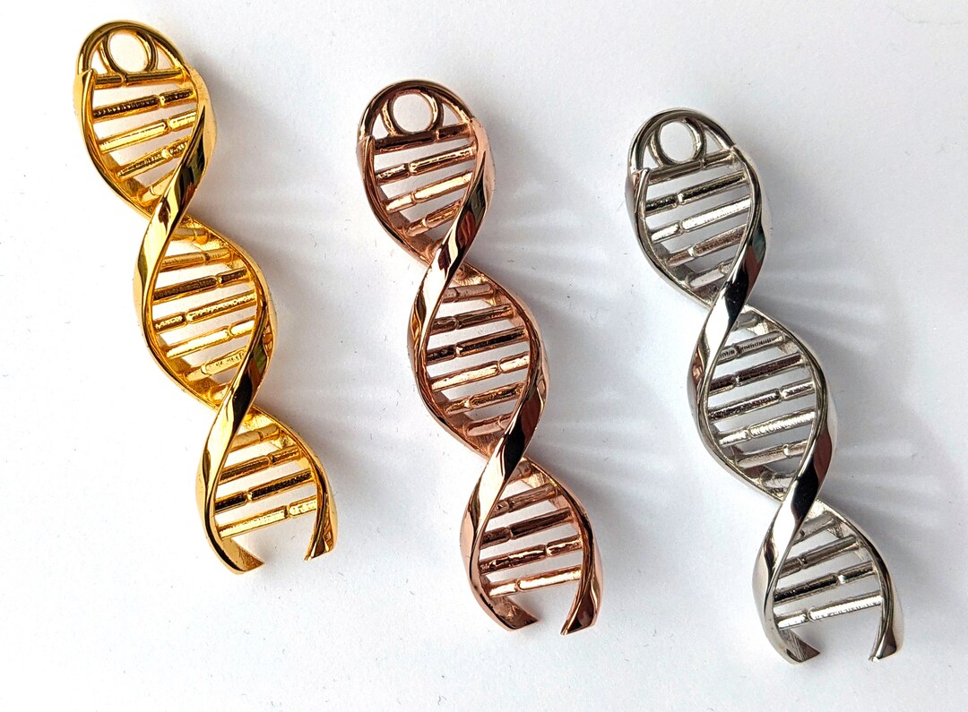 DNA Helix Necklace Pendant - 3D Printed Wax Casted - 14k Gold, 14k Rose ...