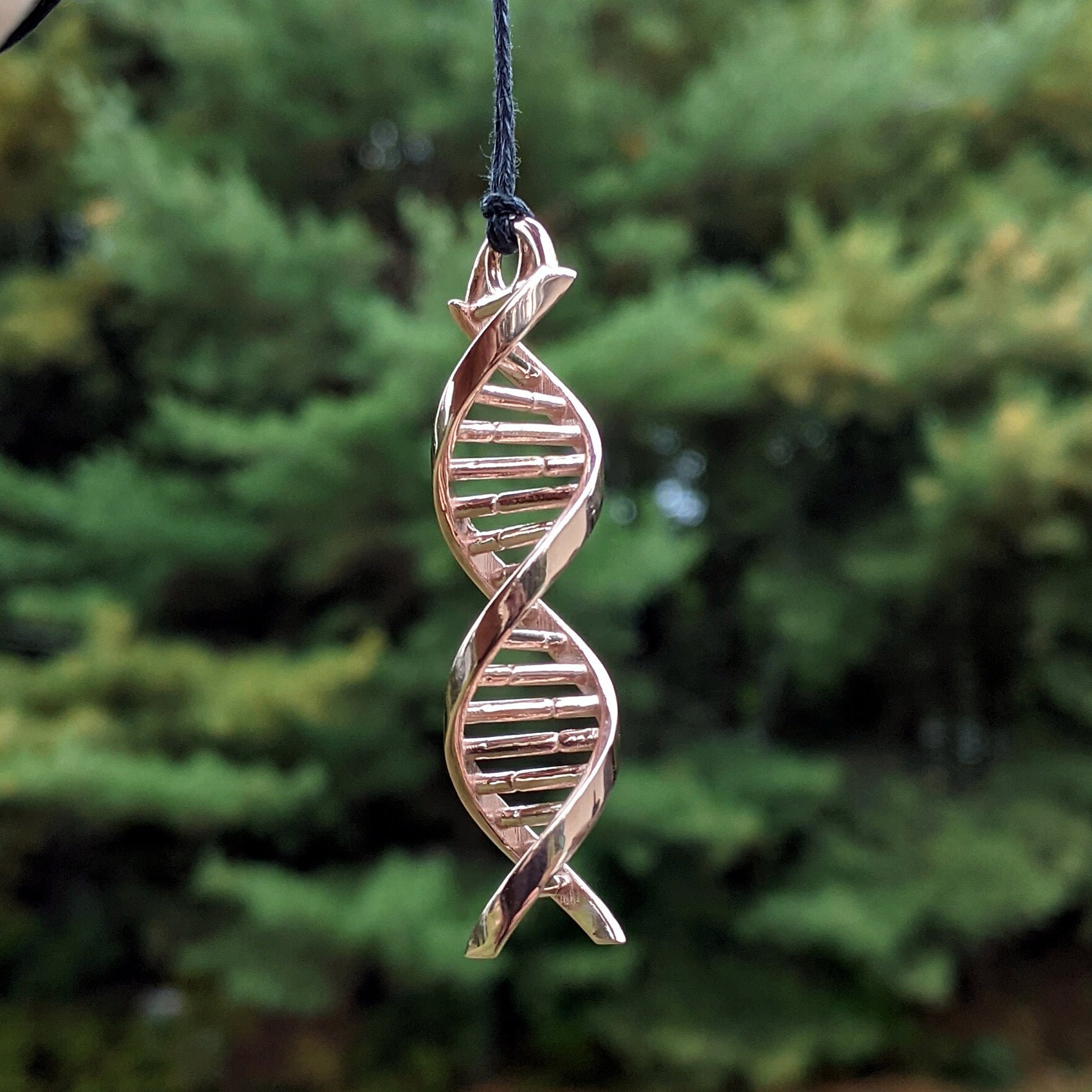 DNA Helix Necklace Pendant - 3D Printed Wax Casted - 14k Gold, 14k Rose ...