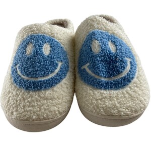 Cozy Fuzzy Smiley Face Slippers Sz 44-45 (11.5) - Etsy