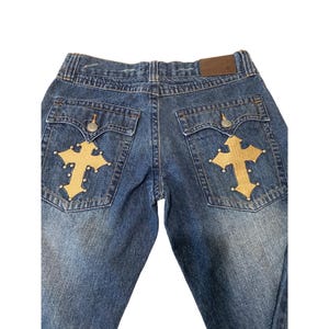 Carbon Black Mens Denim Jeans 32x32 Distressed Cross Pocket Design ...