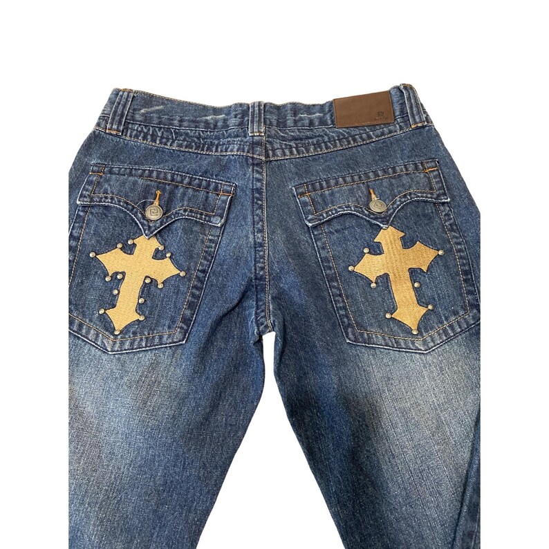 Carbon Black Mens Denim Jeans 32x32 Distressed Cross Pocket Design ...