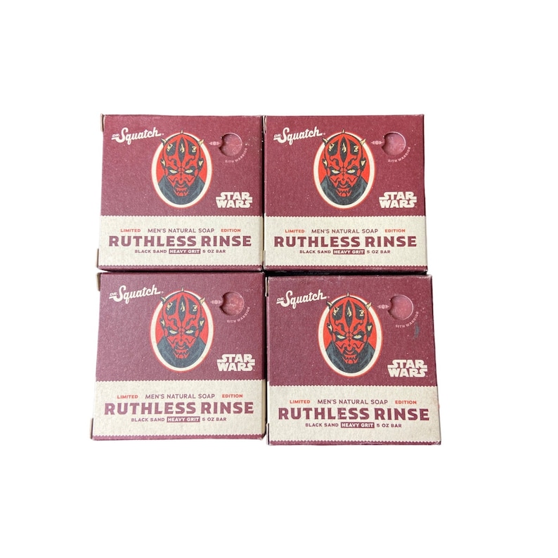 4pk Dr Squatch Ruthless Rinse Darth Maul Star Wars Mens 5oz Bar Soap ...