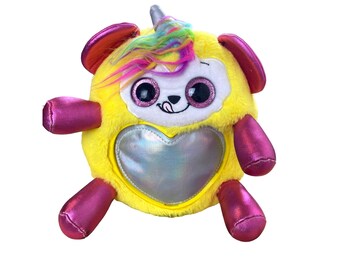 Zuru Rainbowcorn Round Yellow Monkey Silver Heart Wings 10 Etsy