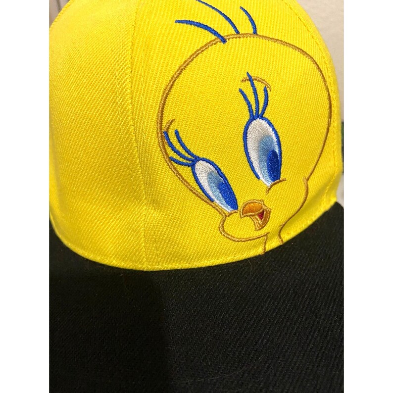 Looney Tunes Tweety Bird Snapback Six Flags Baseball Cap Hat Visor ...