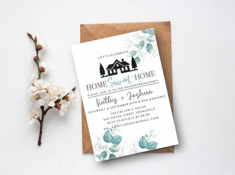 Housewarming Invitation, Home Sweet Home , House Warming Party Template ...