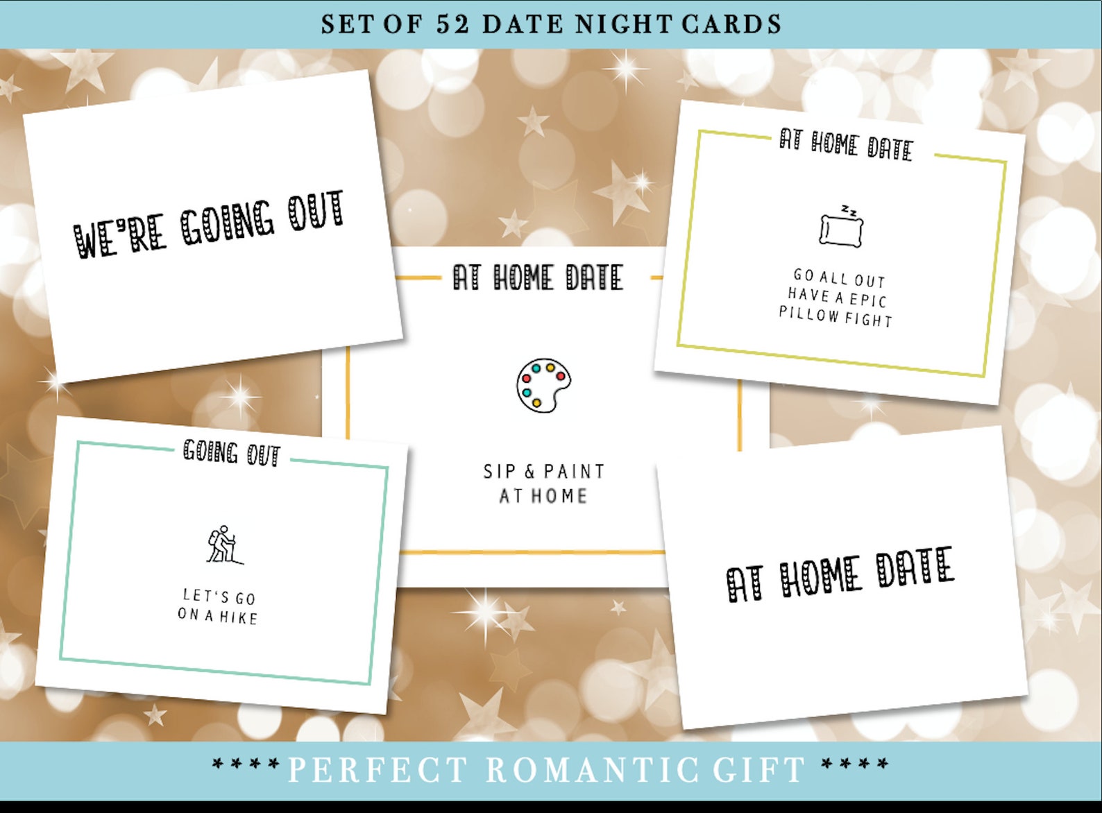 52 Date Cards a Year of Romantic Date Ideas Gift for Her - Etsy