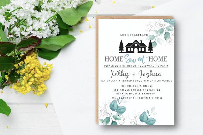 Housewarming Invitation, Home Sweet Home , House Warming Party Template ...