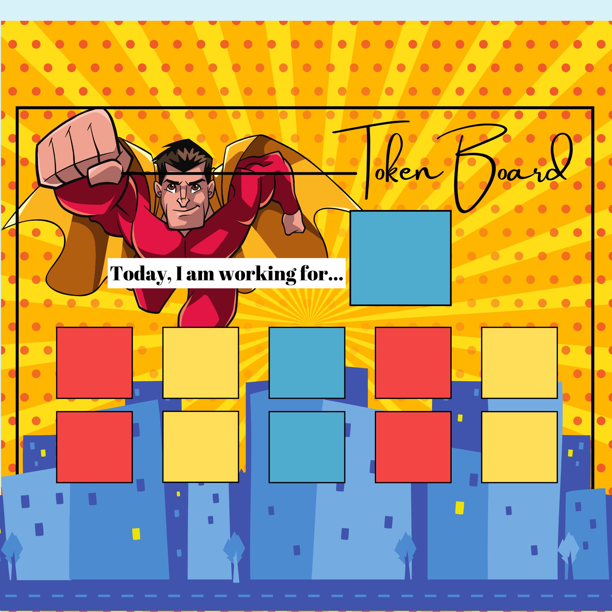 Superhero Token Board - Etsy