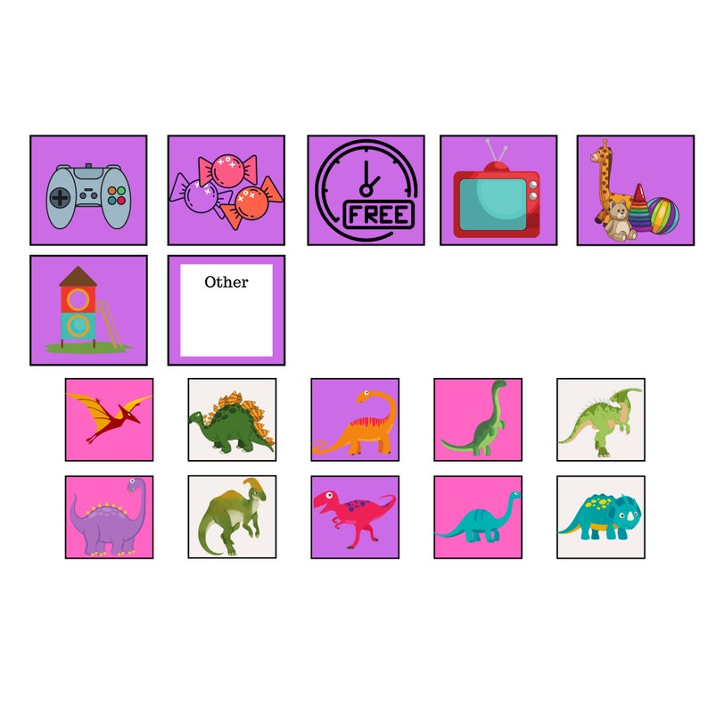 Pink Dinosaur Token Board - Etsy
