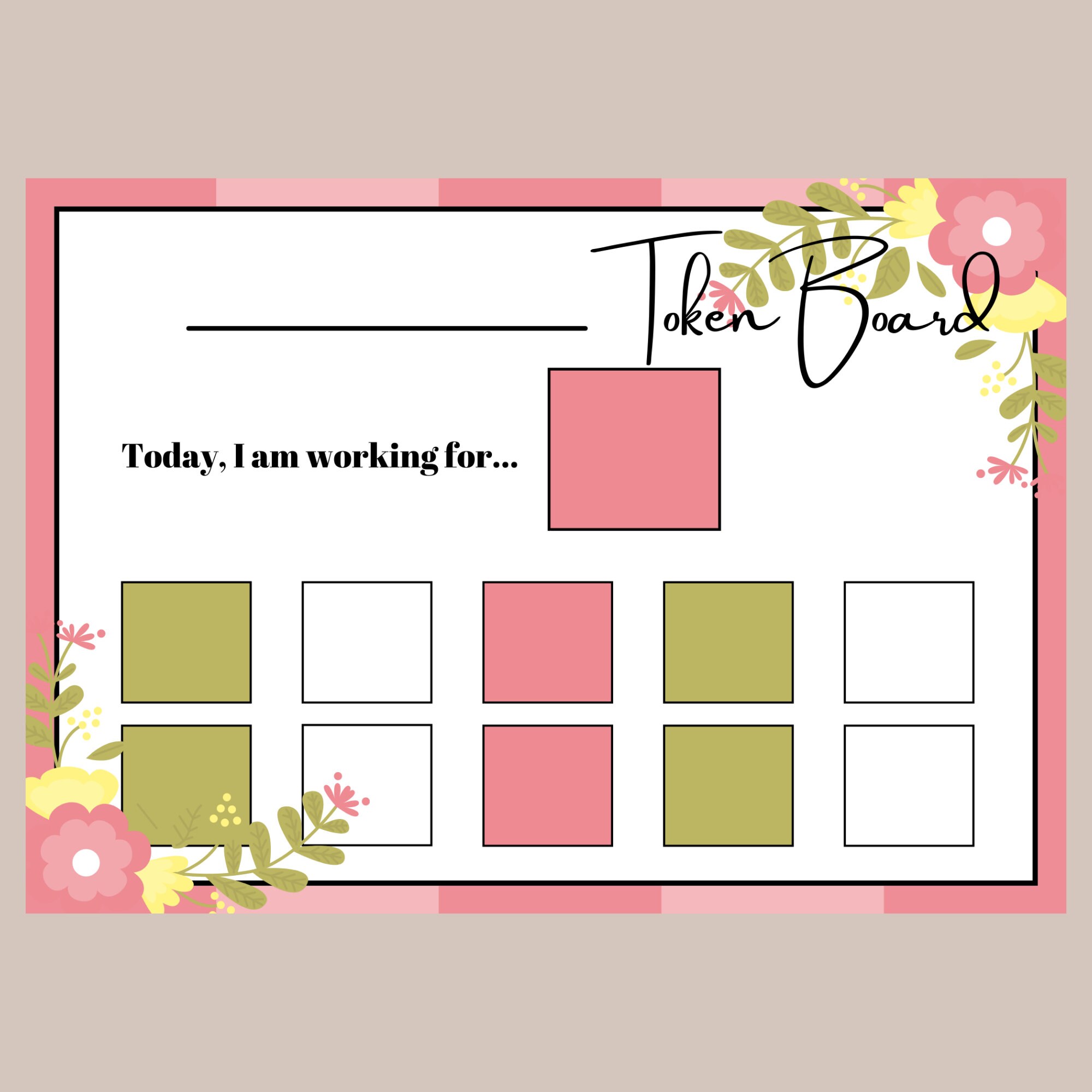 Floral Token Board - Etsy