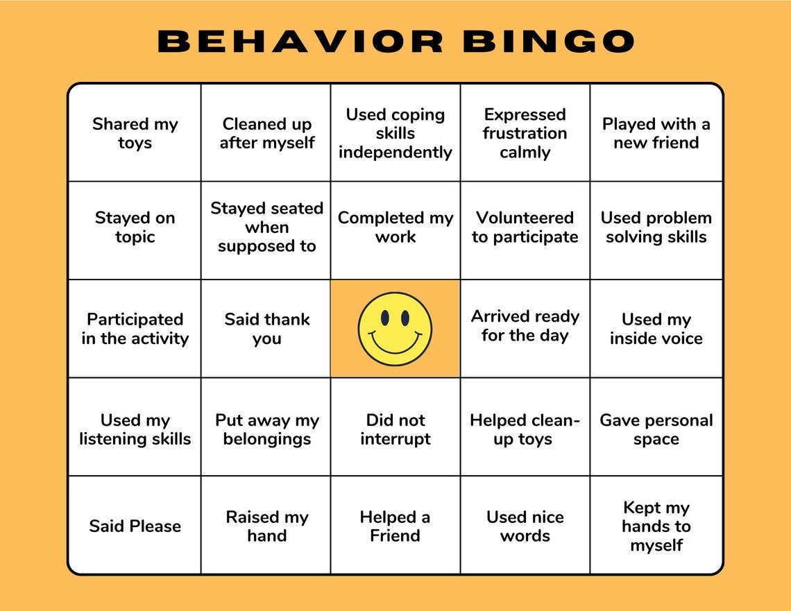 Behavior Bingo - Etsy