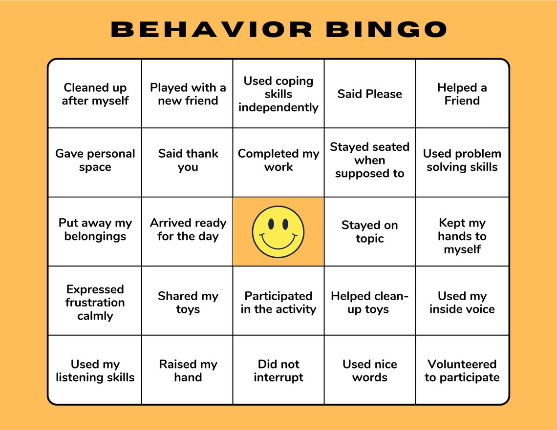 Behavior Bingo - Etsy