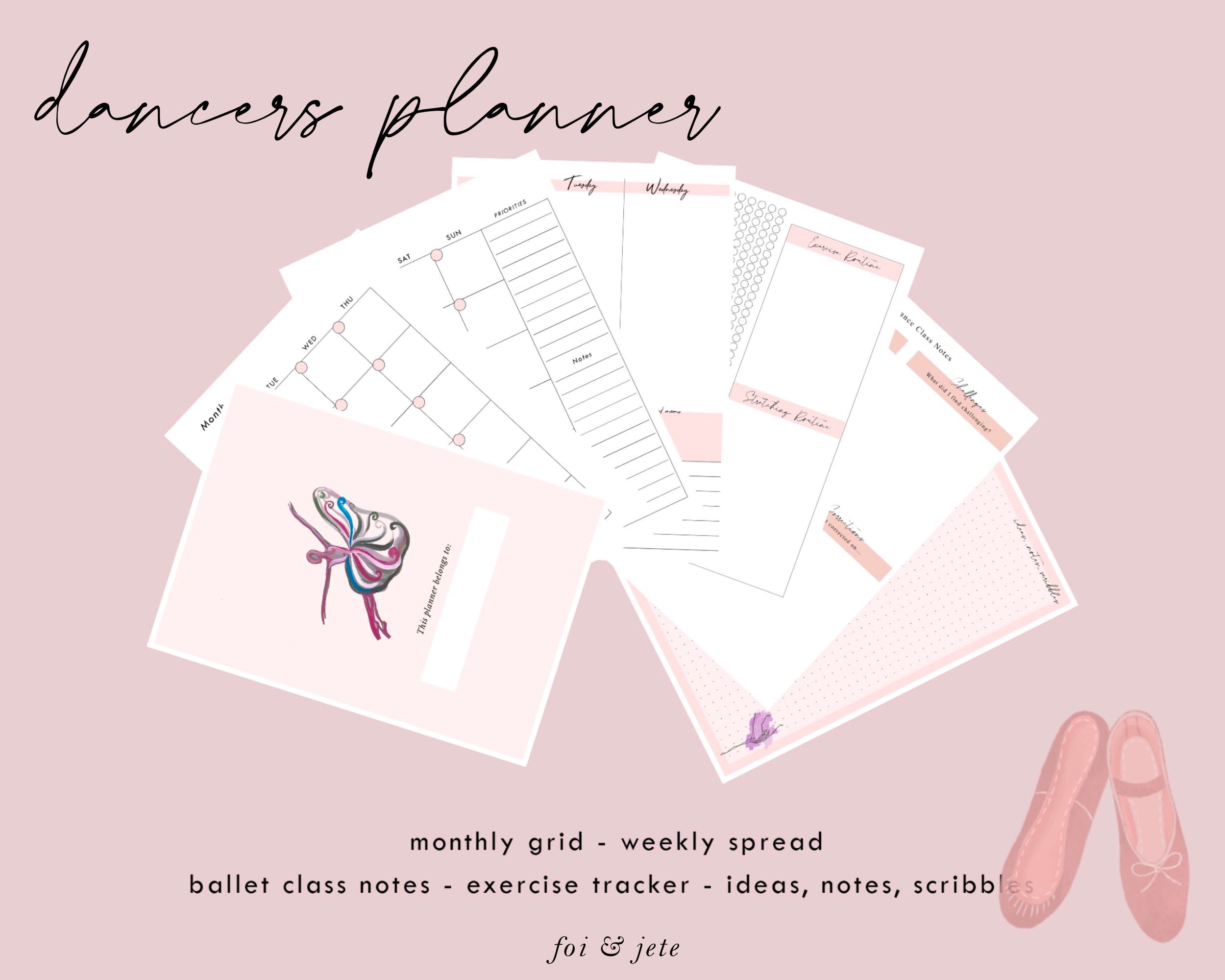 The CLASSIC Dance Planner Ballet Planner Undated Yearly Planner Dance ...