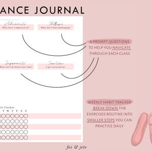 Dance Journal - Ballet Journal - Dancers Notebook - Dance Exercise ...