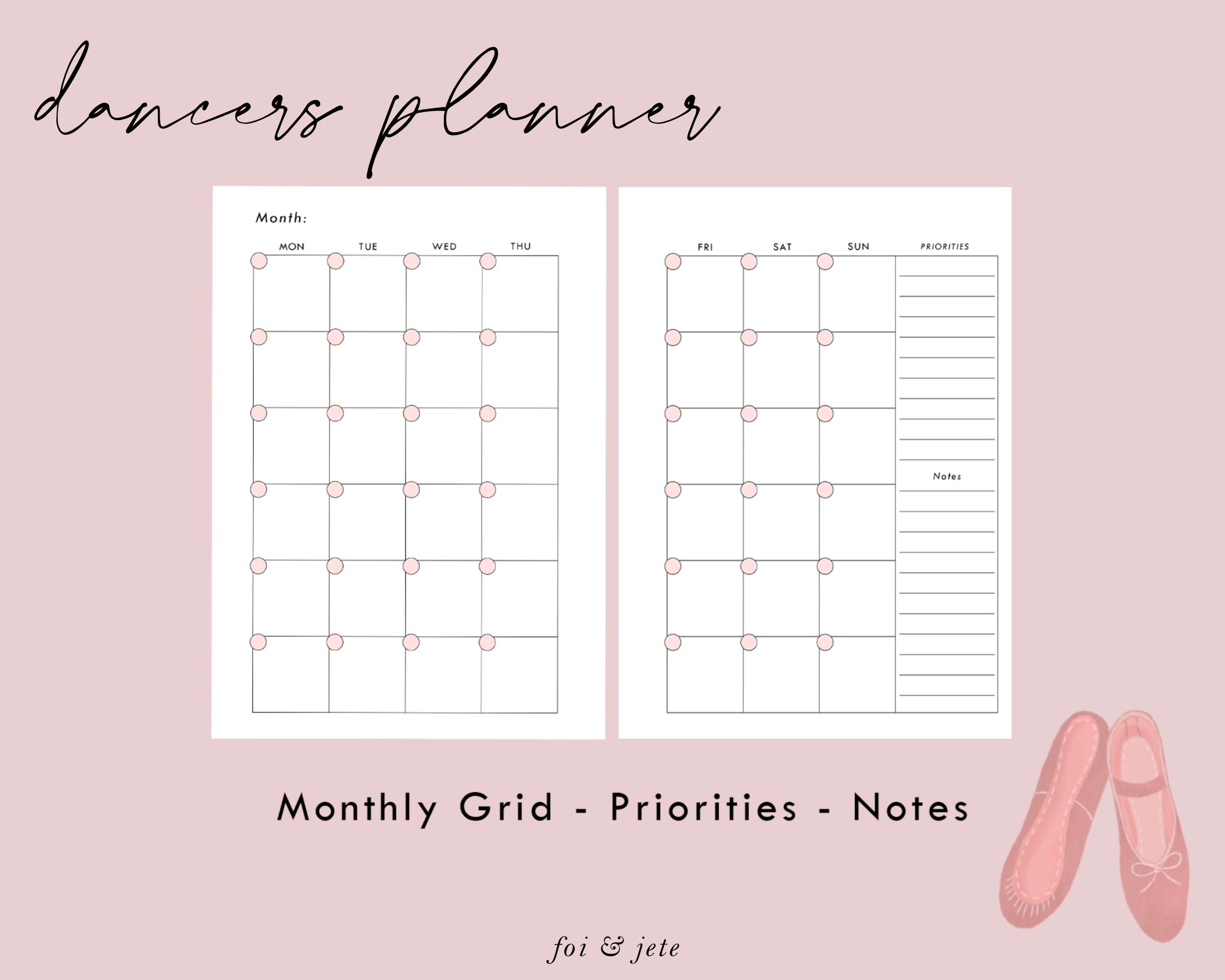 The CLASSIC Dance Planner Ballet Planner Undated Yearly Planner Dance ...