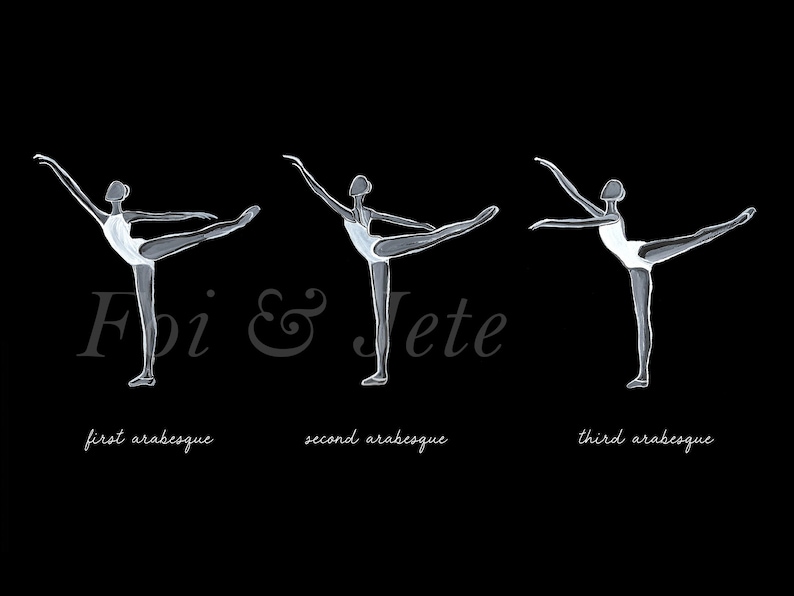 Arabesque Ballet Art Print Digital Print Black and White - Etsy