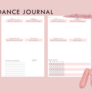 Dance Journal - Ballet Journal - Dancers Notebook - Dance Exercise ...