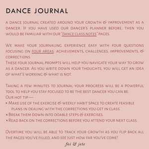 Dance Journal - Ballet Journal - Dancers Notebook - Dance Exercise ...