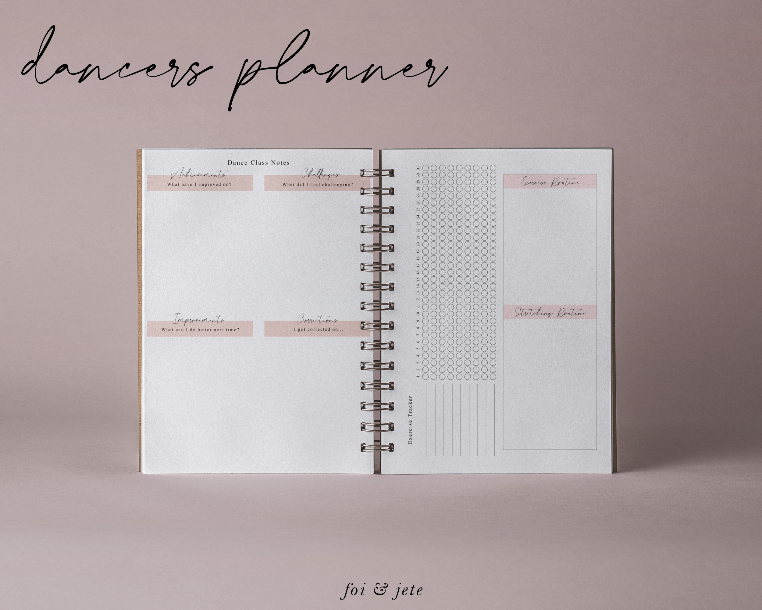 The CLASSIC Dance Planner Ballet Planner Undated Yearly Planner Dance ...