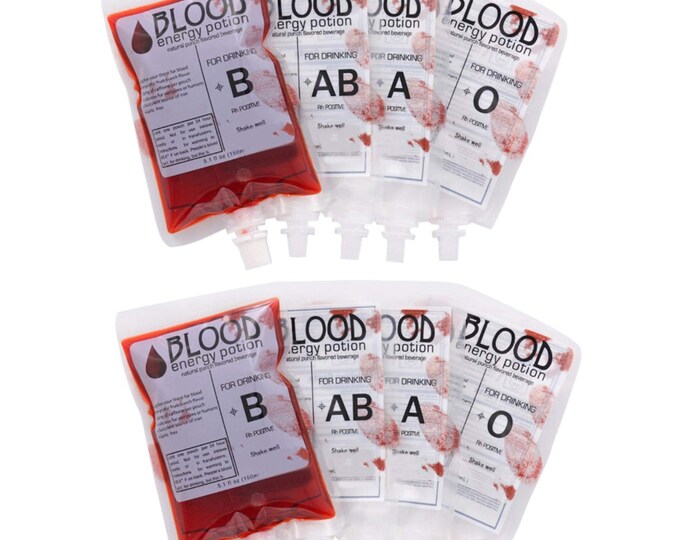 10 Pack Blood Bags for Drink Party Favors and Supplies, Drink Pouch ...