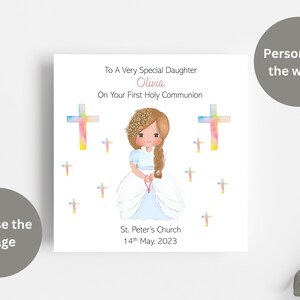 First Holy Communion Card / Personalised First Holy Communion Card for ...