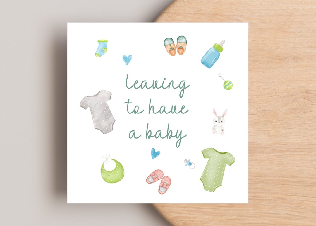 Leaving to Have a Baby Card / Going on Maternity Leave / New Baby Card ...